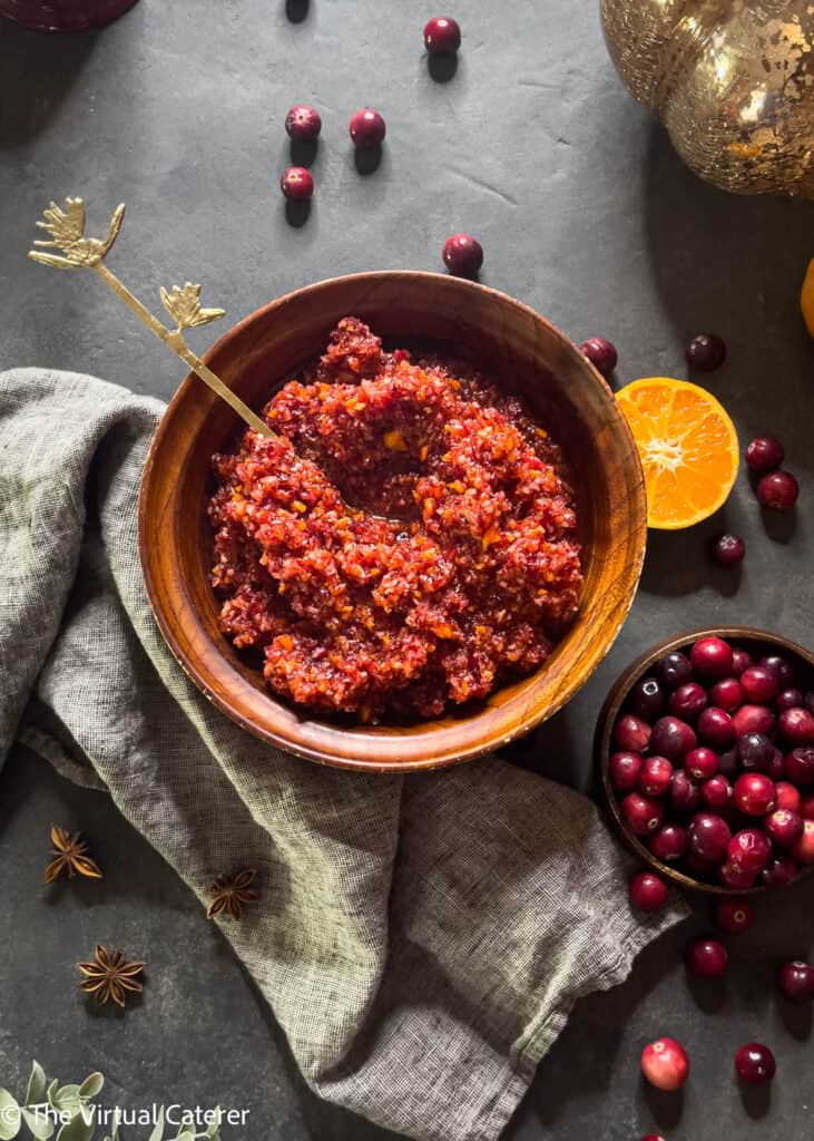 Quick + Easy Make Ahead Cranberry Orange Relish - The Virtual Caterer