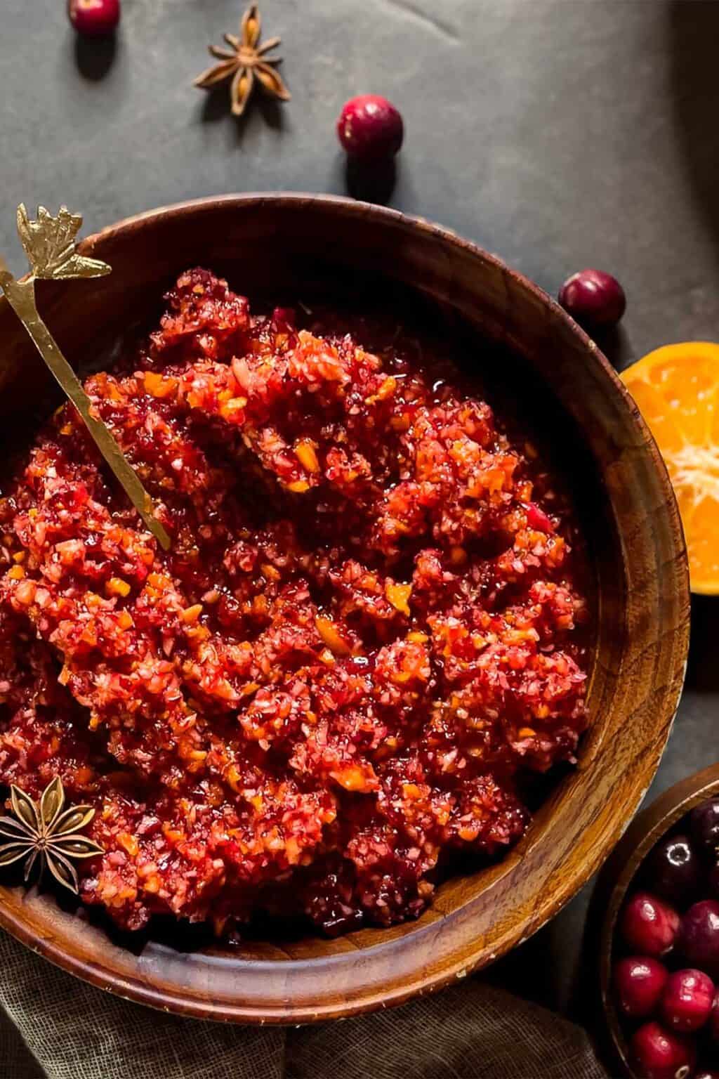 Quick + Easy Make Ahead Cranberry Orange Relish - The Virtual Caterer