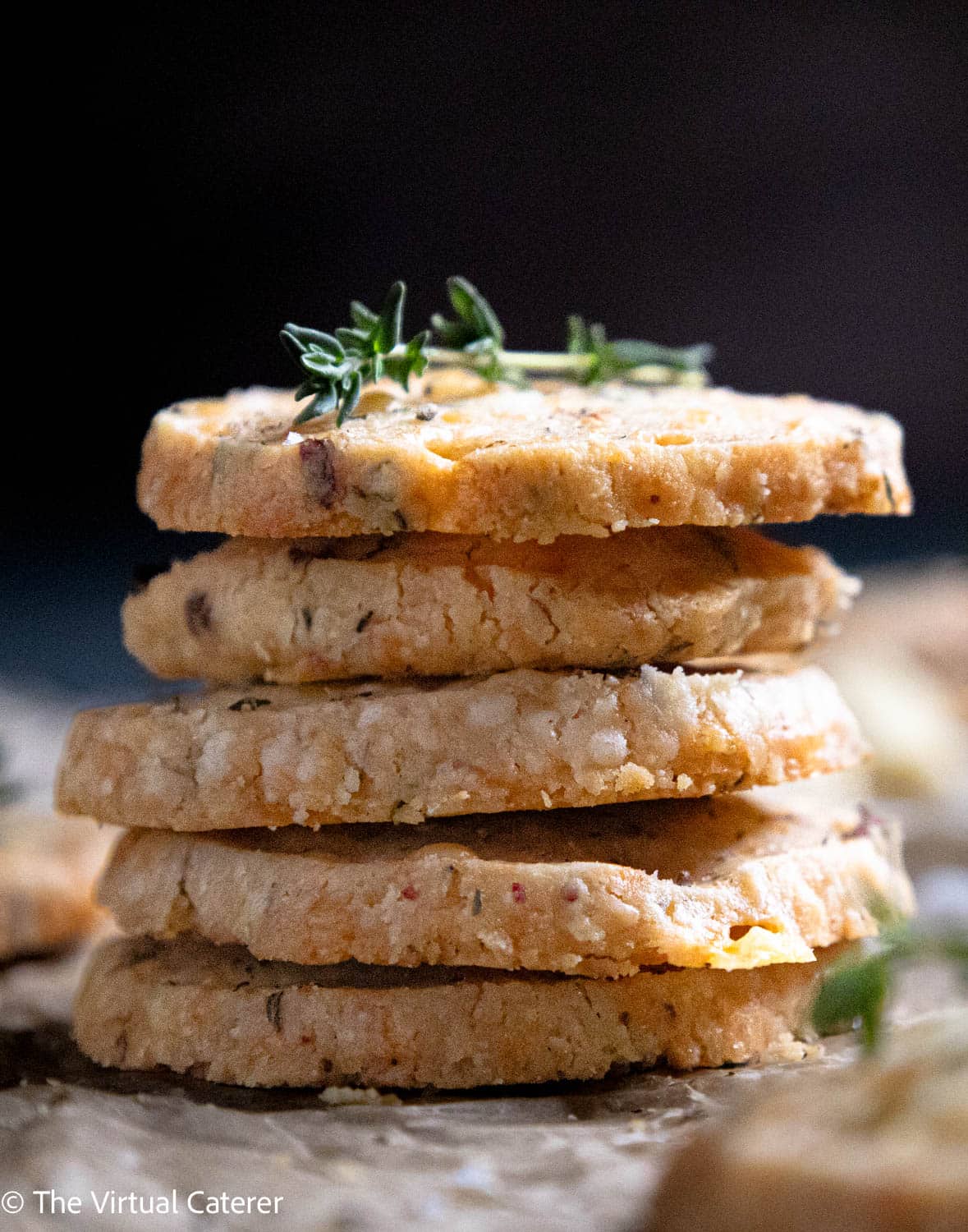 Savory Shortbread Cookies with Cheddar and Thyme - The Virtual Caterer