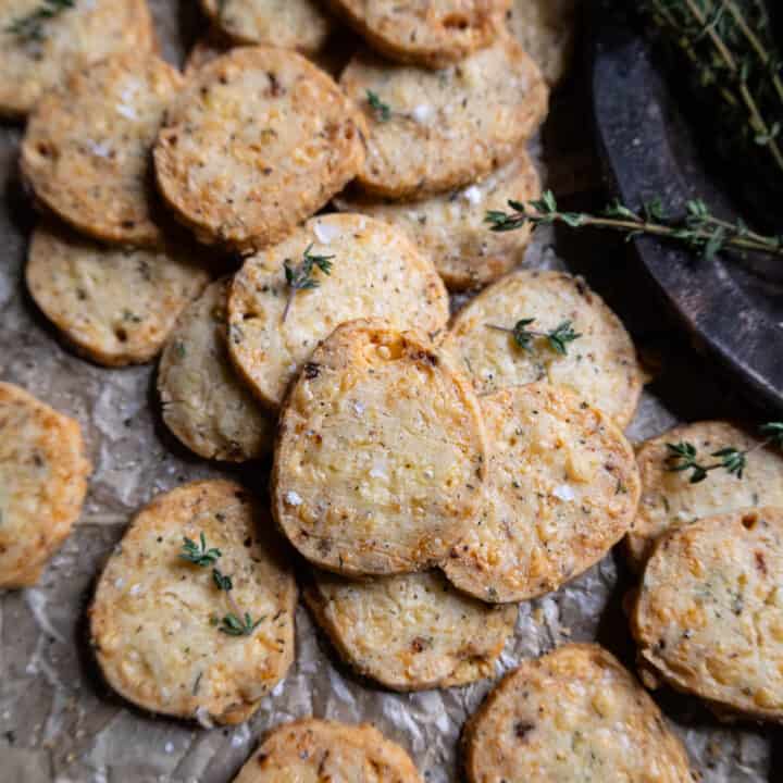 Savory Shortbread Cookies with Cheddar and Thyme - The Virtual Caterer