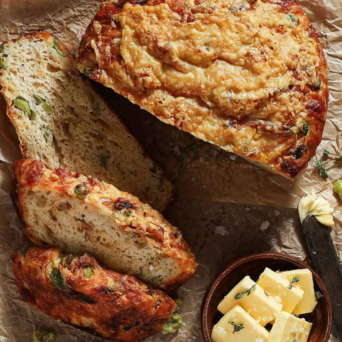 Gruyere, Olive, and Caramelized Onion Bread - The Virtual Caterer