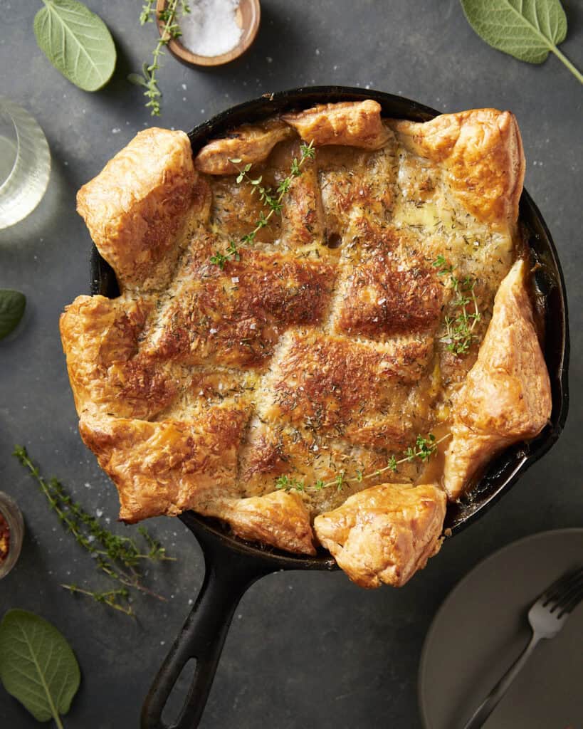 Light and Flaky Chicken Pot Pie (Puff Pastry Crust) - The Virtual Caterer