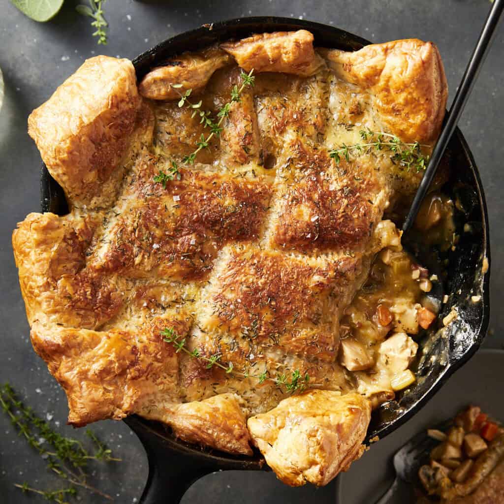 Light and Flaky Chicken Pot Pie (Puff Pastry Crust) - The Virtual Caterer